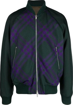 Burberry Homme, Vestes, Vert, Taille: XL Bomber R&eacute;versible