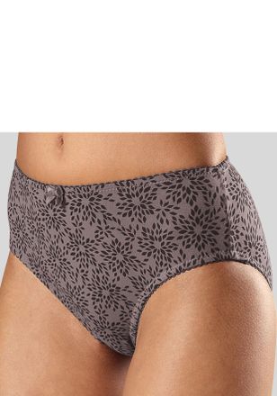 Nuance Slip NUANCE, Damen, Gr. 36/38, schwarz (taupe, schwarz), Obermaterial: 95% Baumwolle, 5% Elasthan, Unterhosen Slip, hoch geschnittener Slip aus Baumwo