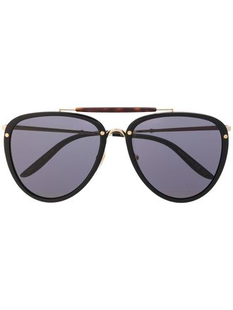 Gucci lunettes de soleil &agrave; monture aviateur - Noir