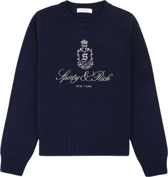 Sporty & Rich Femme, Pulls, Bleu, Taille: 42 FR Pull en maille Vendome