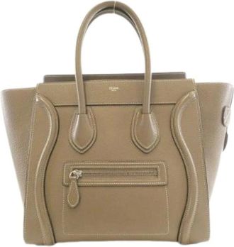 Celine Pre-owned Micro Luggage Calf Handbag - Femme - Pre-owned - Gris - Taille: ONE Size