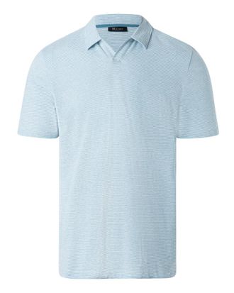 Maerz Leichtes Piqu&eacute;-Poloshirt mit feinem Ringelstreifen und Leinenanteil in