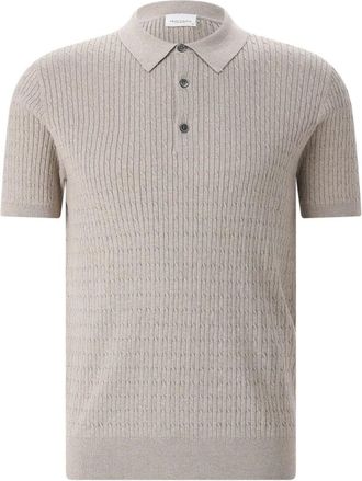 Profuomo Homme, Tops, Beige, Taille: S Polo Tricot&eacute;