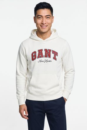 GANT Hoodie GANT GRAPHIC, Herren, Gr. 4XL, wei&szlig; (eggshell), Sweatware, Obermaterial: 80% Baumwolle, 20% Polyester, normal, B&uuml;ndchen, Sweatshirts Hoodie