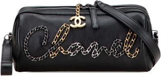 Chanel Hobo Bags - Calfskin Signature Chain Signe Bowling Bag - Gr. unisize - in Schwarz - für Damen
