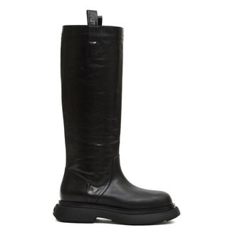 3Juin Schwarze Leder Stiefeletten Elegantes Design - - Shoes - Damen - Schwarzk - 38 1/2 EU