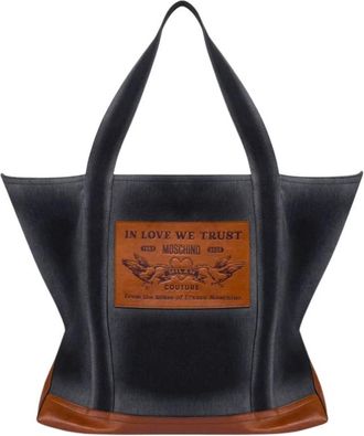 Moschino unisex, Sacs, Multicolore, Taille: ONE Size Denim Maxi Tote