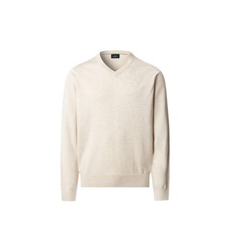Hackett Pull col V en coton et soie