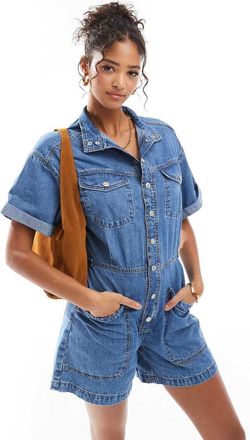 Levi's Combishort en jean - Bleu moyen
