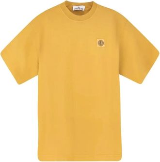 Stone Island Homme, Tops, Jaune, Taille: M Logo T-Shirt