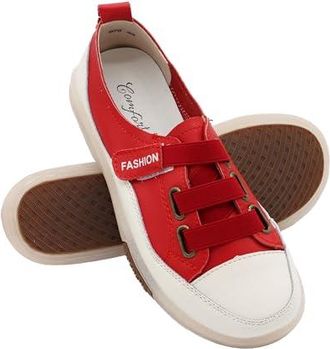 Zerimar Baskets en Cuir pour Femme - &Eacute;l&eacute;gantes et Confortables - Chaussures pour Femme styl&eacute;es et Confortables - Rouge, Pointure 40