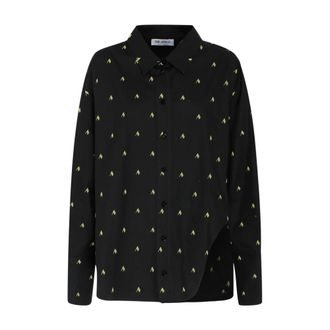 The Attico Diana Logo Print Shirt - - Blouses & Shirts - Damen - Schwarzk - XS