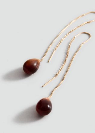 Mango Boucles doreilles pendantes goutte r&eacute;sine or - Femme - Taille unique - MANGO