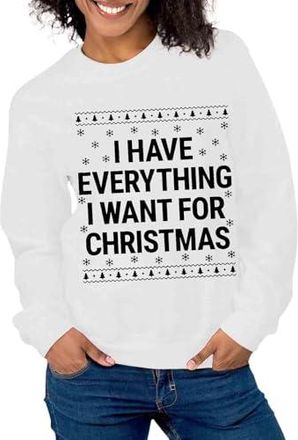 Generic Sweat assorti pour couple de Saint-Valentin 2026 avec inscription &laquo; I Have Everything I Want For Shirt/Husband Wife &raquo;, blanc, XXL