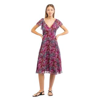 Patrizia Pepe Femme, Robes, Violet, Taille: 38 FR Robe Midi &Eacute;clatante