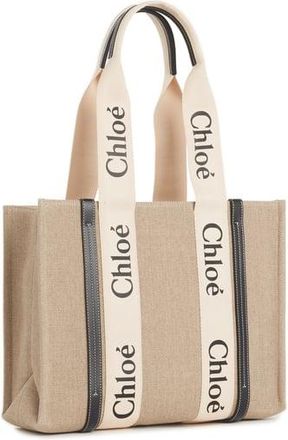 Chloé Sac cabas moyen Woody en lin