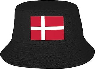 Generic Chapeau De Godet Drapeau du Danemark Dr&ocirc;le Seau Chapeau &Agrave; Large Bord Pliable Bonnet Soleil, pour Chasse, Plage, La Randonn&eacute;e, 56-58cm