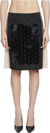 Marni Jupe en popeline avec appliqu&eacute;s disques en vinyle - Femme - Jupes - Noir - Taille: 38 FR