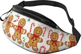 Generic Stylisch Waist Fanny Pack Weihnachtsdruck Umh&auml;ngetaschen Waist Fanny Pack Bauchtasche F&uuml;r Reisen Running Hundetraining 14X35Cm
