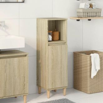 vidaXL Armoire salle de bain ch&ecirc;ne sonoma 30x30x100 cm Vidaxl