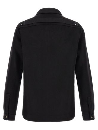 Rick Owens Wool Melton Overshirt Overshirt - Black