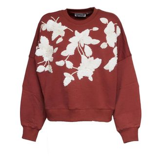 Essentiel Femme, Sweatshirts et sweats &agrave; capuche, Rouge, Taille: 38 FR Jaga Embroidered SweaT-shirt