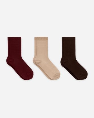 Arket Gerippte Baumwollsocken 3er-Pack -Rot