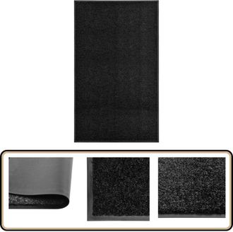 vidaXL Vidaxl - Paillasson lavable Noir 90x150 cm - Tapis Dentrée - Paillasson Extérieur - Paillasson Intérieur - Tapis Absorbant - Tapis Antidérapant