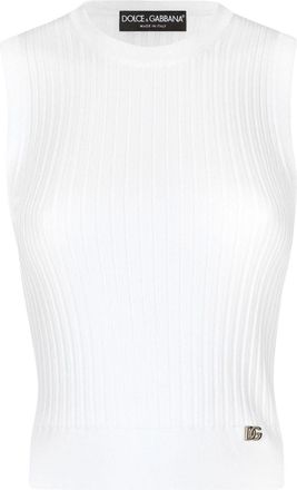Dolce & Gabbana Geripptes Oberteil - Wei&szlig;