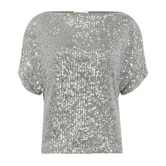 Soaked In Luxury Femme, Blouses et Chemises, Gris, Taille: 44 FR Haut Argent avec Style - 30407045