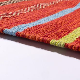 Paco Home Paco Home Tapis De Cr&eacute;ateur Tapis Tiss&eacute; Kilim Tiss&eacute; Main 100 % Coton Moderne Ray&eacute; Color&eacute; 160x220 cm