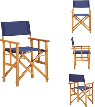 vidaXL Vidaxl - Chaise de metteur en scène bois massif dacacia bleu - Chaise De Jardin - Chaise Pliable - Chaise Extérieure - Mobilier De Jardin - Acacia