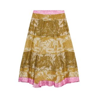 Pierre-Louis Mascia Femme, Jupes, Jaune, Taille: 36 FR Jupe Soie Papillon