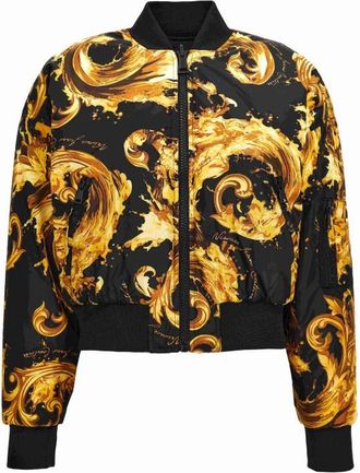 Versace Jeans Couture Femme, Vestes, Noir, Taille: 42 FR Printed Bomber