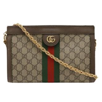 Gucci Pre-owned Sac bandouli&egrave;re cha&icirc;ne Ophidia petit mod&egrave;le GG Supreme - Femme - Pre-owned - Brun - Taille: ONE Size