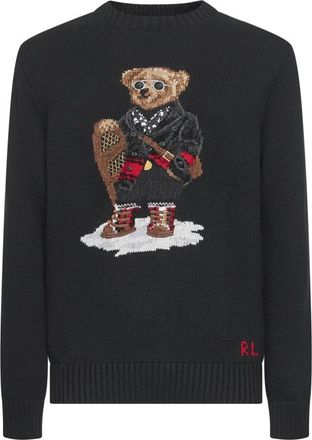 Polo Ralph Lauren Homme, Pulls, Bleu, Taille: XL Pull en coton et cachemire Polo Bear