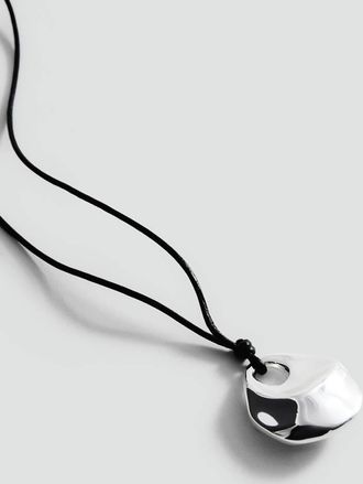 Mango Collier avec pendentif m&eacute;tallique argent - Femme - Taille unique - MANGO