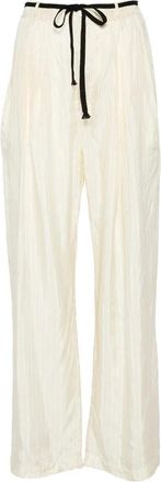 Barena Femme, Pantalons, Beige, Taille: 40 FR Striped Tie Belt Pantalons
