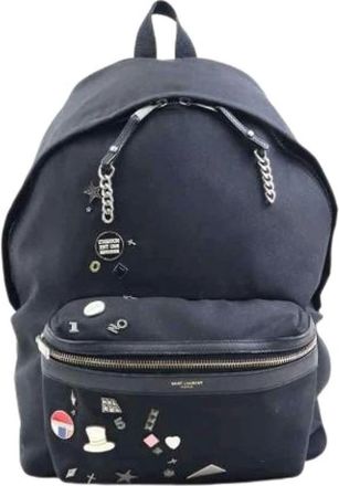 Saint Laurent unisex, Pre-owned, Bleu, Taille: ONE Size Sac &agrave; dos en toile Pre-owned