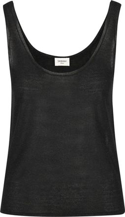 Saint Laurent Lurex Strick-Top - - Tops - Damen - Schwarzk - L