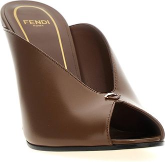 Fendi Filo High Heel Mule - Brown