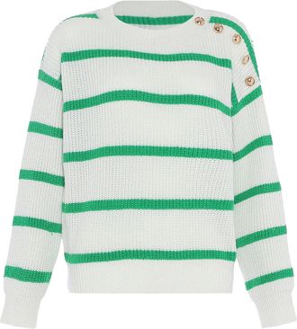 Faina Zur Seite fahren Damen Wollweiss Gr&uuml;n