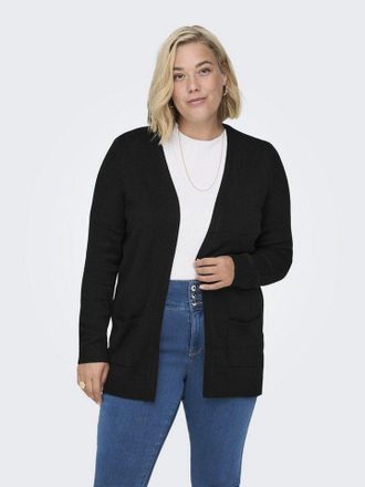 Only Carmakoma Cardigan Strickjacke mit Taschen Plus Size f&uuml;r Damen (1-tlg) Normal Fit unifarben elastisch Ohne Verschluss Basic-Style