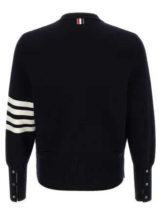 Thom Browne Mens Blue Virgin Wool Cardigan Clothing