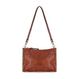 Campomaggi Femme, Sacs, Brun, Taille: ONE Size Sac bandouli&egrave;re en cuir cognac clout&eacute;