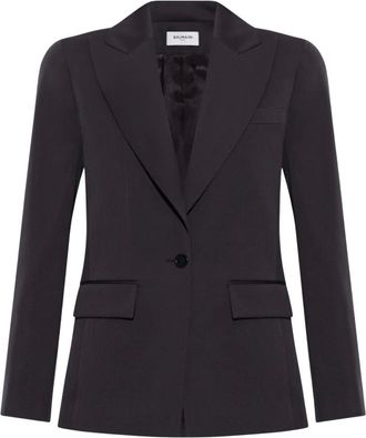 Balmain Femme, Vestes, Gris, Taille: 42 FR Blazer en laine avec une fente unique