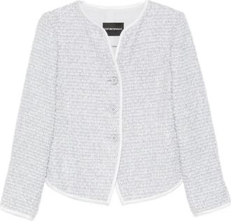 Emporio Armani Femme, Vestes, Gris, Taille: 38 FR Veste en tweed Lurex