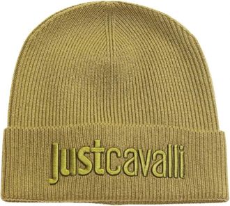 Roberto Cavalli Rippstrick-M&uuml;tze mit Logo-Stickerei - - Accessories - Herren - Gr&uuml;n - ONE SIZE