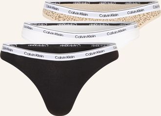Calvin Klein 3er-Pack Strings Icon Logo braun