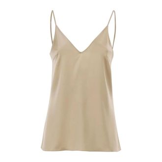 Brunello Cucinelli Stretch Silk Satin Camisole - - Tops - Damen - Beige - XS